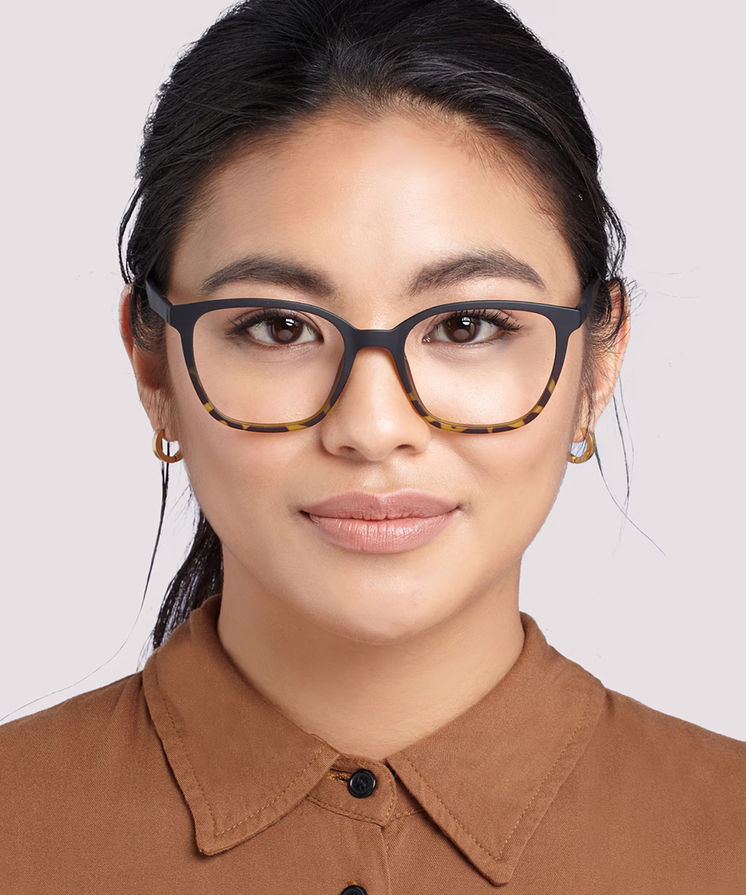 Bentley Square Matte Gradient Black Glasses For Women - Glasses Direct