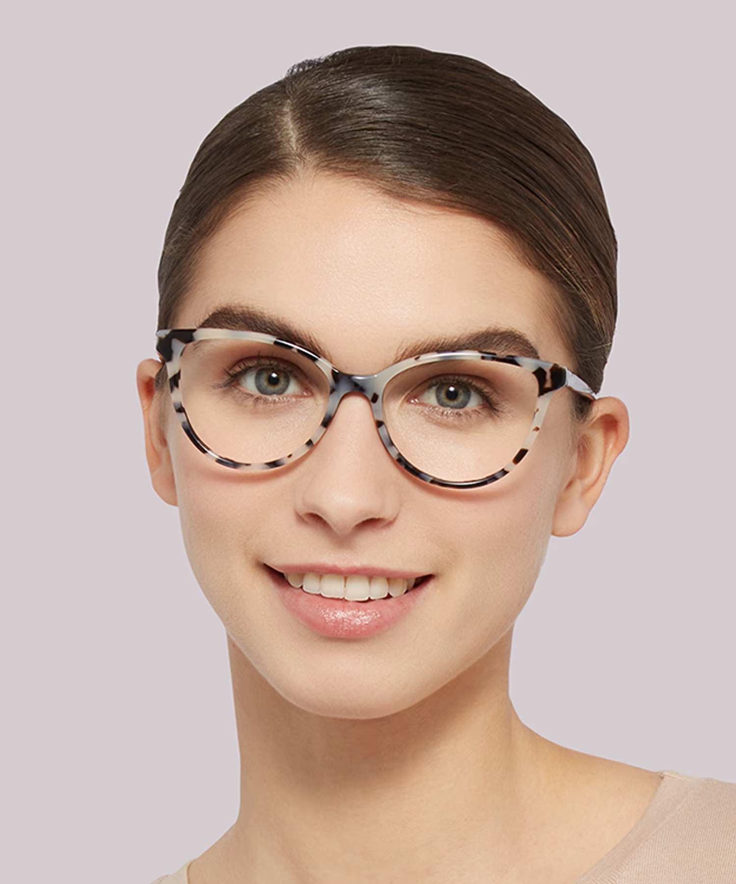 Lily Cat Eye Milky Mottle & Purple Glasses For Women - Glasses Direct